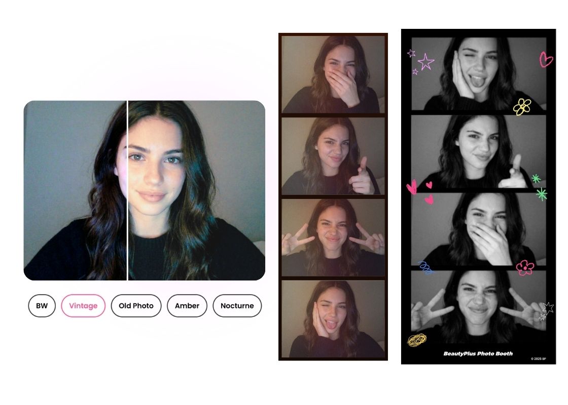 Vintage Photo Booth Online | Black and White Photo Booth