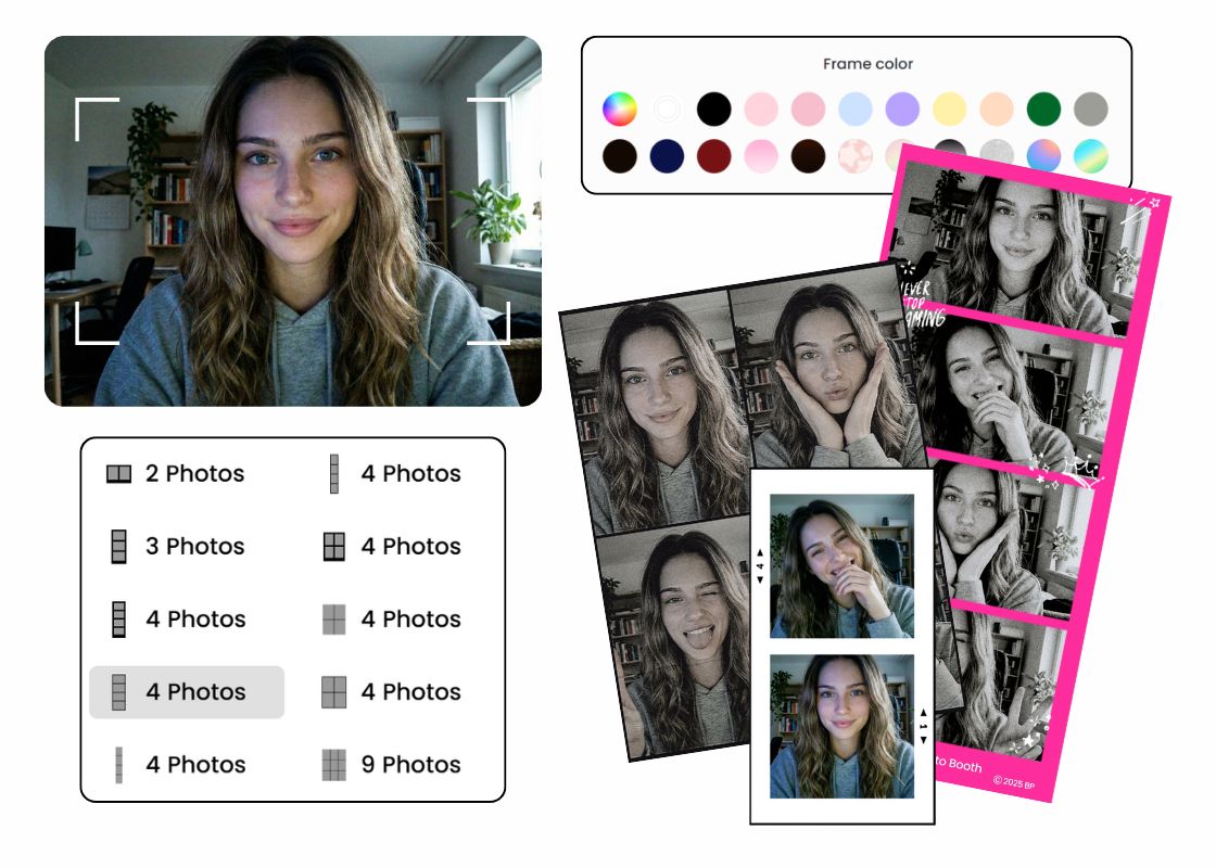 Vintage Photo Booth Online | Black and White Photo Booth